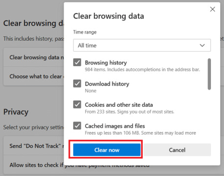 Clear browser cache in Chrome, Safari, Firefox, Brave and Edge