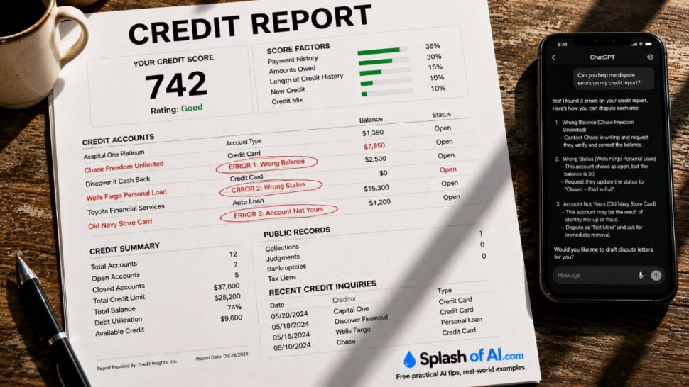 The 60-second AI move that finds the errors tanking your credit score ...